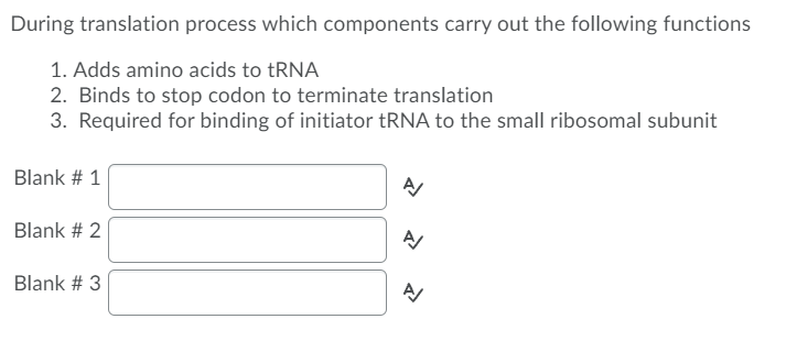 Solved During translation process which components carry out | Chegg.com