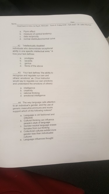 Solved Ostbe Fnsl Esam in Intra, to Pych P51303 Form&Friday | Chegg.com