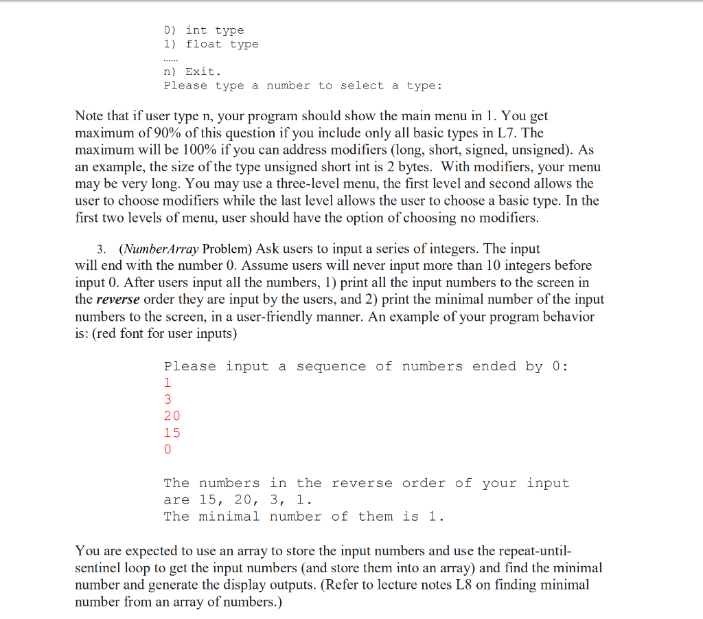 Solved 1. (Menu) Design a menu for question 2 and 3. So far, | Chegg.com