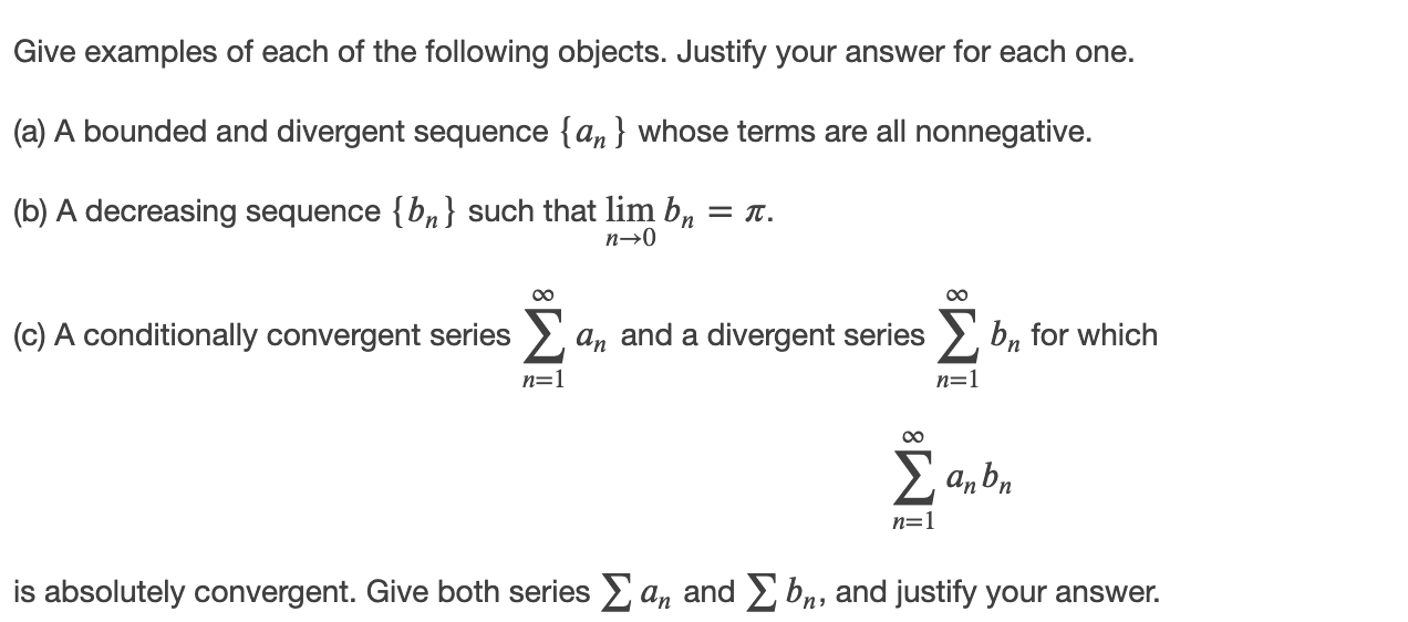 Solved Give examples of each of the following objects. | Chegg.com