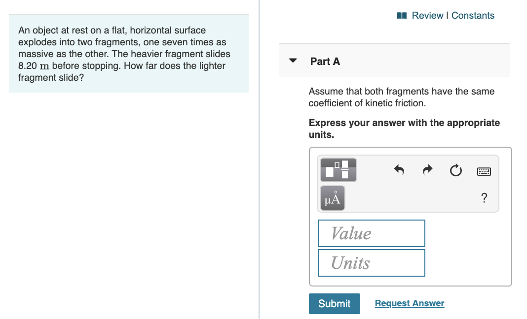 Solved Review Constants An object at rest on a flat, | Chegg.com