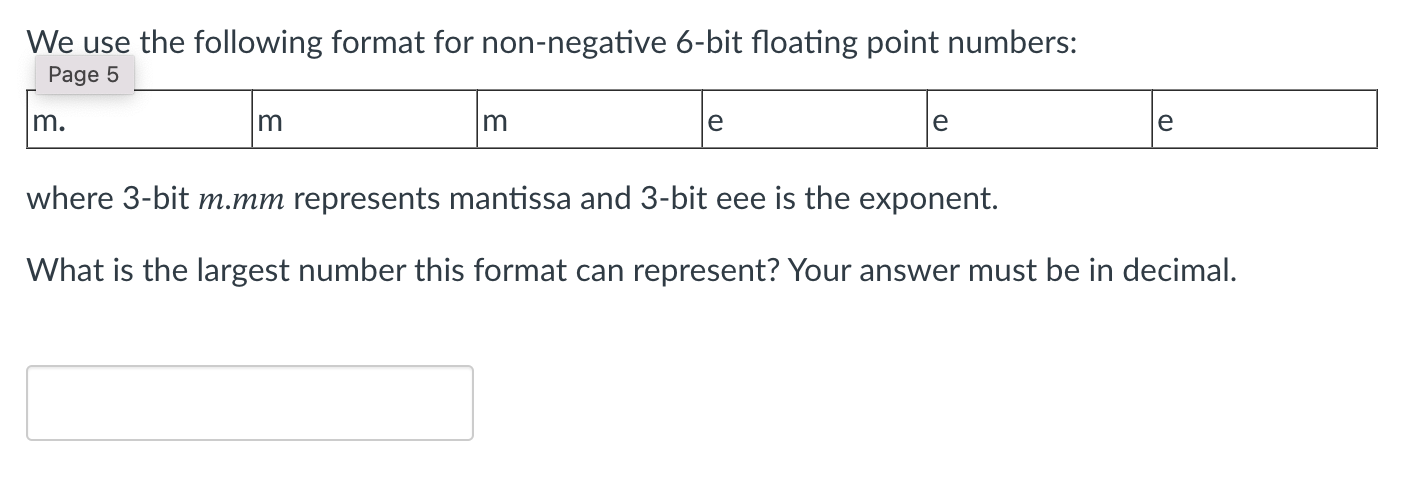 Solved We use the following format for non-negative 6-bit | Chegg.com