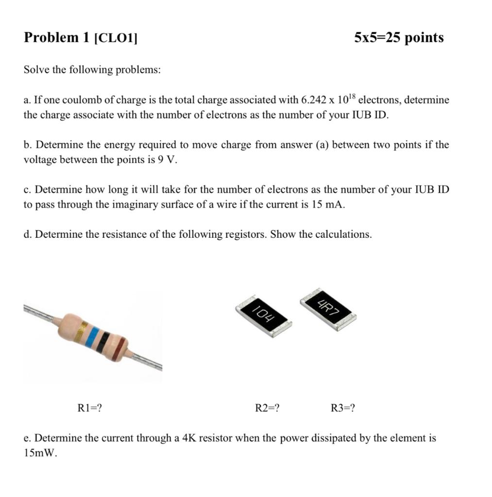 Solved Problem 1 [CLO1] 5x5=25 points Solve the following | Chegg.com