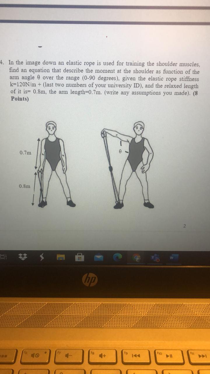 Solved 4. In the image down an elastic rope is used for | Chegg.com