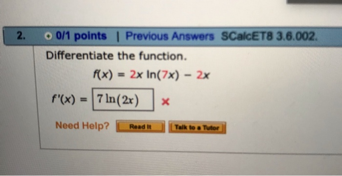 Solved o 0/1 points | Previous Answers SCalcET8 3.6.002. 2. | Chegg.com