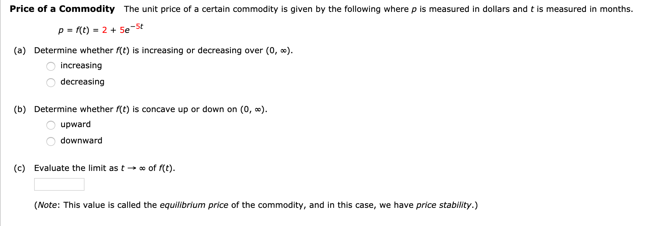 Solved Price of a Commodity The unit price of a certain | Chegg.com