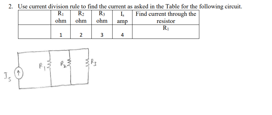Solved 2. Use current division rule to find the current as | Chegg.com