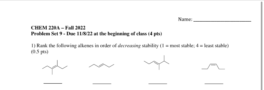Solved CHEM 220A - Fall 2022 Problem Set 9 - Due 11/8/22 at | Chegg.com