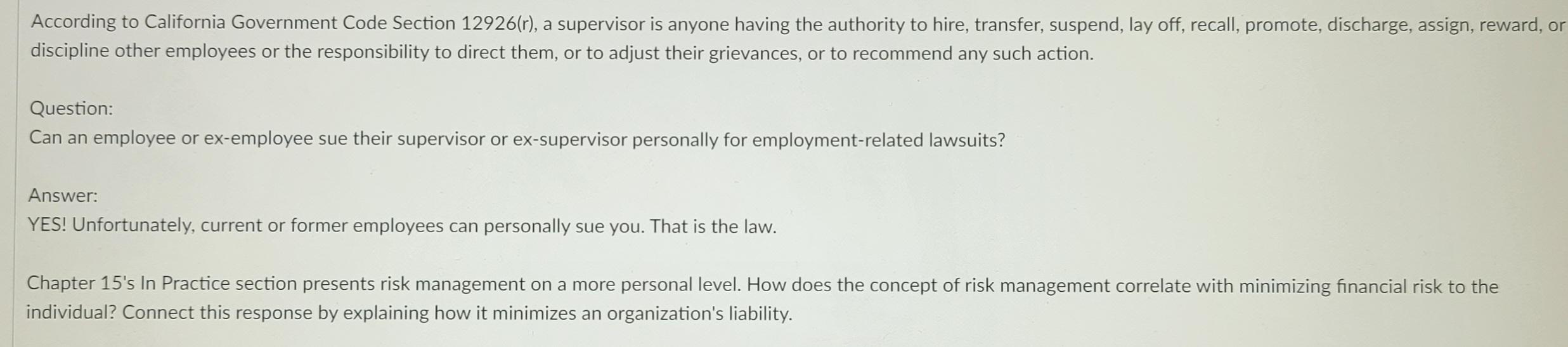 Solved According to California Government Code Section | Chegg.com