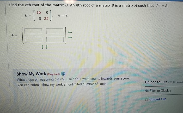 Solved Find the nth root of the matrix B. An nth root of a | Chegg.com
