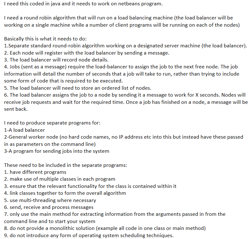Solved I need this coded in java and it needs to work on | Chegg.com