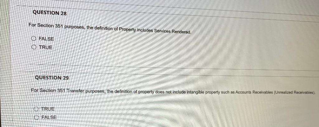 Solved QUESTION 28 For Section 351 purposes, the definition | Chegg.com