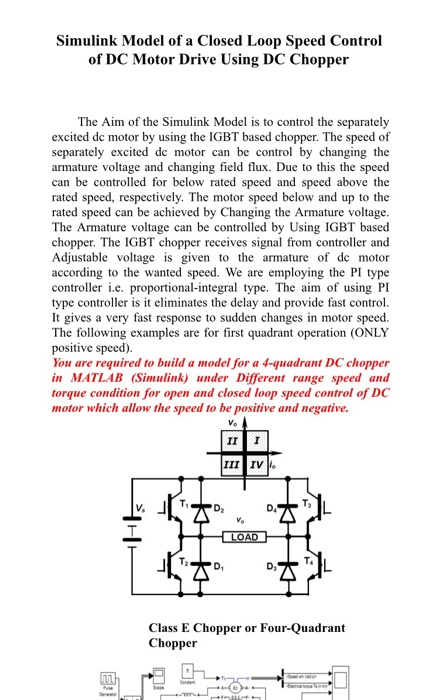 Simulink Model of a Closed Loop Speed Control of DC | Chegg.com