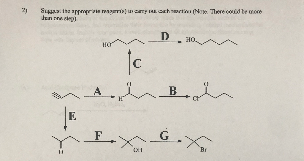Solved 2) Suggest the appropriate reagent(s) to carry out | Chegg.com