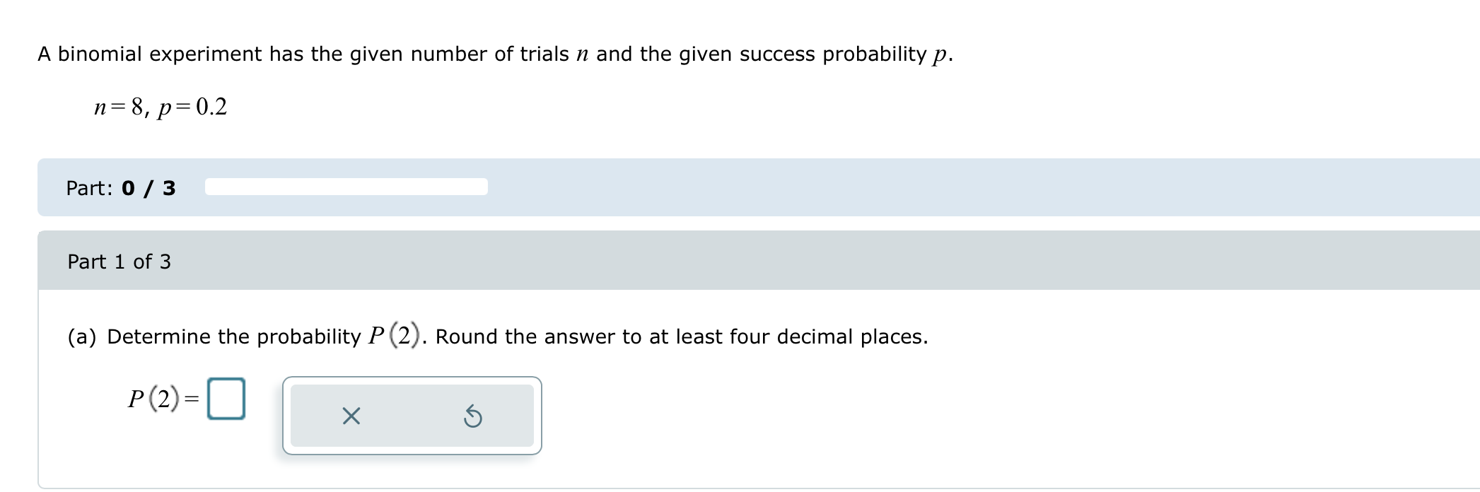 Solved A binomial experiment has the given number of trials | Chegg.com