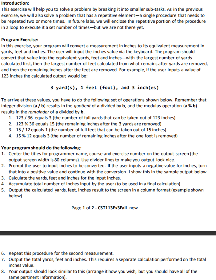 Solved Introduction: This exercise will help you to solve a | Chegg.com