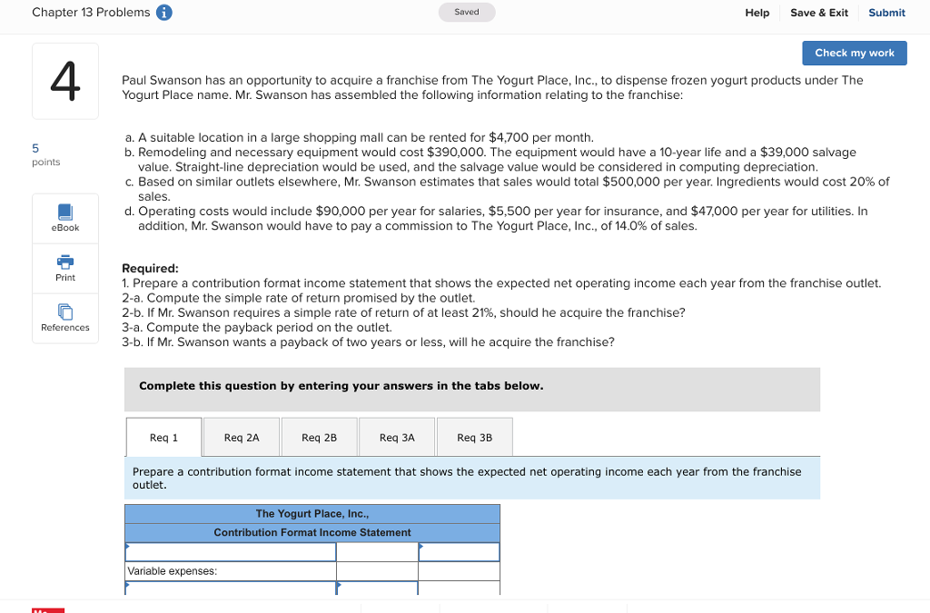 Solved Chapter 13 Problems Saved Help Save & Exit Submit | Chegg.com
