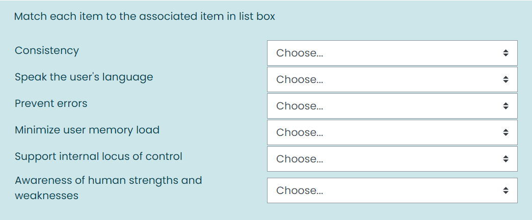 Solved Match each item to the associated item in list box | Chegg.com