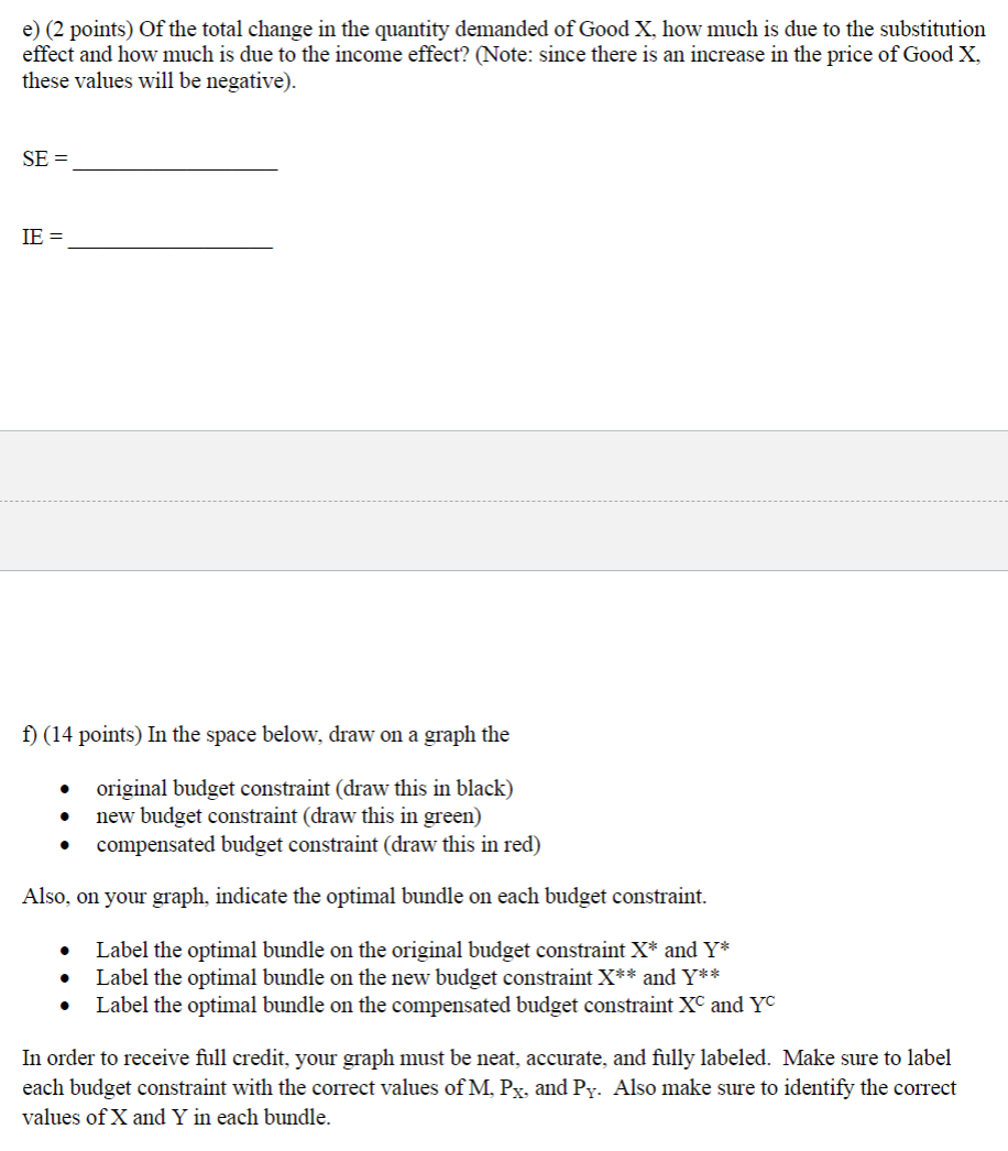 Solved 2. (24 Total Points) Suppose a consumer's utility | Chegg.com