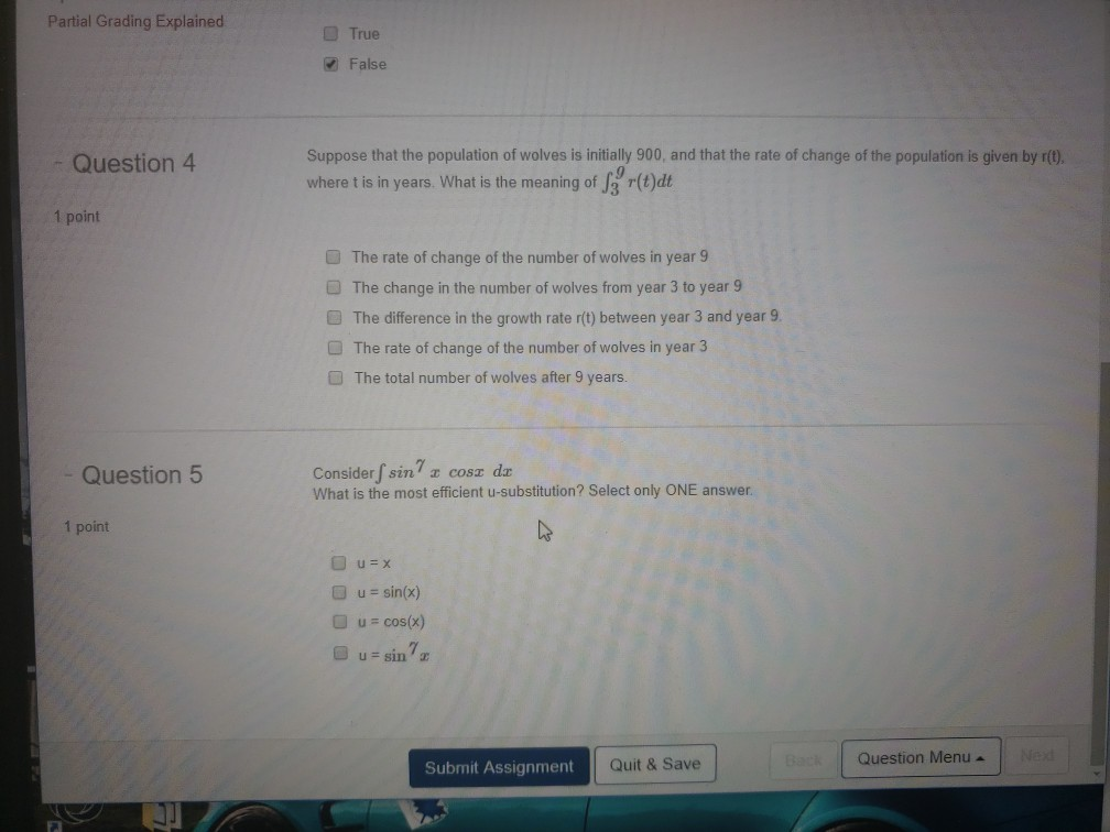 Solved Partial Grading Explained O True False Suppose that | Chegg.com
