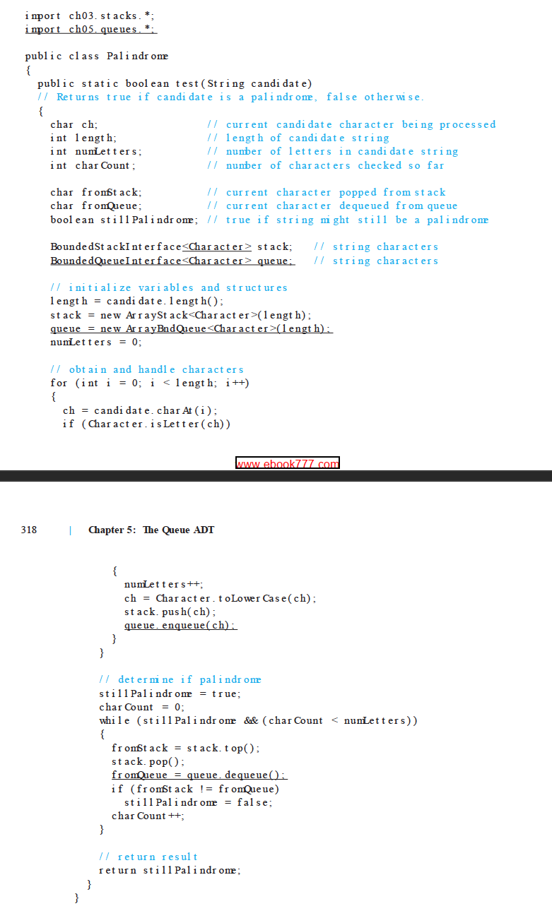 Solved 5.4 Application: Palindromes 20. Consider the test | Chegg.com