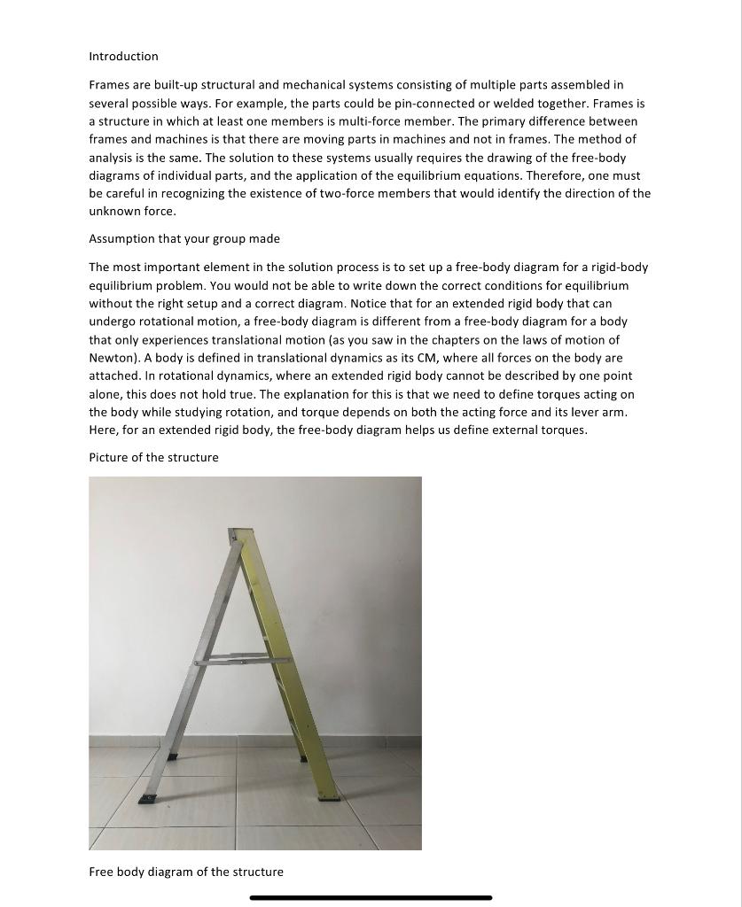 Solved Introduction Frames are built-up structural and | Chegg.com