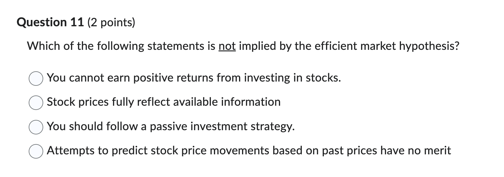 Solved Ruestion 11 (2 points) Which of the following | Chegg.com