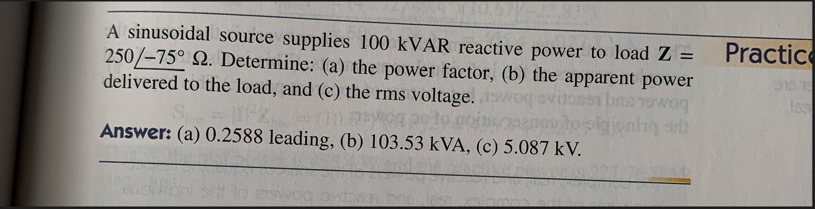 Solved A sinusoidal source supplies 100 KVAR reactive power | Chegg.com