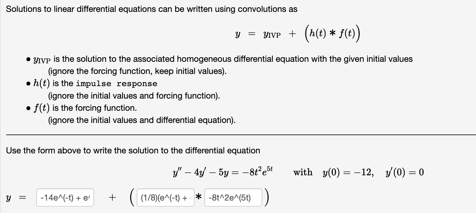 Solved Solutions to linear differential equations can be | Chegg.com