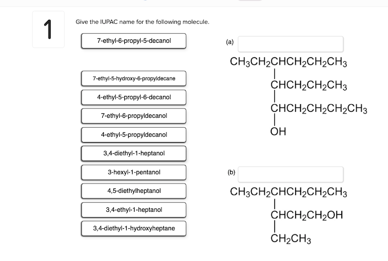 Solved 1 ﻿Give the IUPAC name for the following | Chegg.com