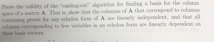 Solved Prove the validity of the "casting-out" algorithm for | Chegg.com