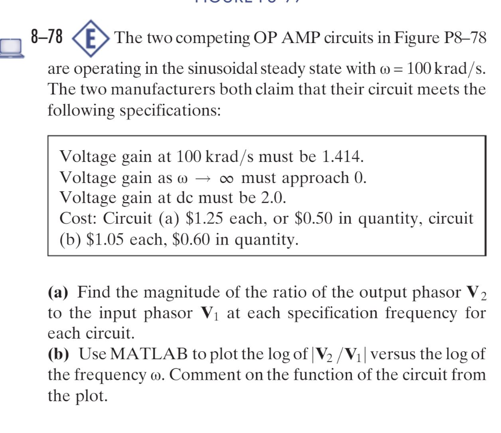 (c) Use Multisim and do an ac sweep from 100 rad/s to | Chegg.com