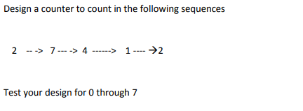 Solved Design a counter to count in the following sequences | Chegg.com