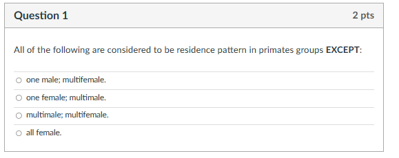 Solved Question 1All of the following are considered to be | Chegg.com