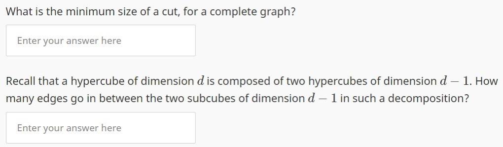 Solved Q3 Hypercube connectivity. 1 Point A: n B:d C:1 D:2d | Chegg.com