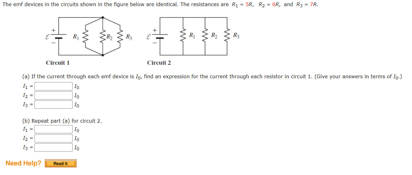 Solved The emf devices in the circuits shown in the figure | Chegg.com