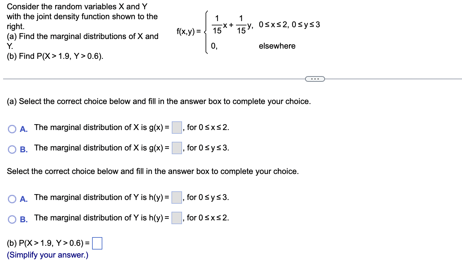 Solved Consider the random variables X and Y with the joint | Chegg.com