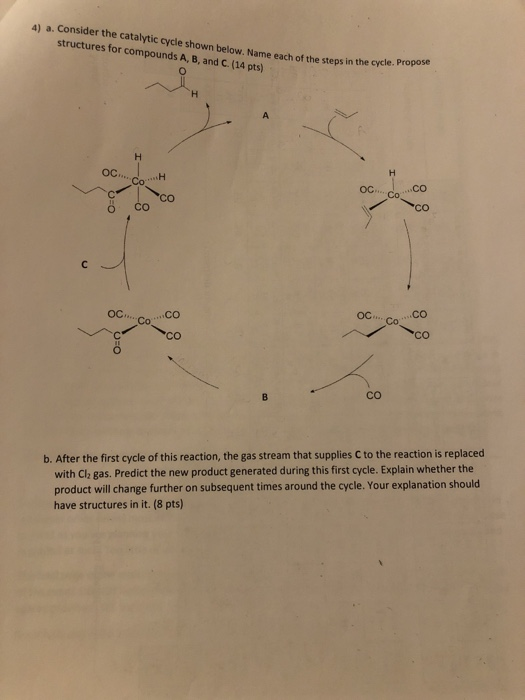 Solved a) a. Consider the catalytic cycle shown below. Name | Chegg.com