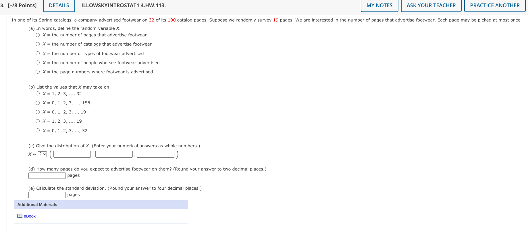 Solved 3. [-/8 Points] DETAILS ILLOWSKYINTROSTAT1 4.HW.113. | Chegg.com