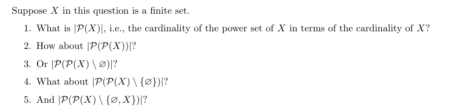 Solved Suppose x ﻿in this question is a finite set.What is | Chegg.com
