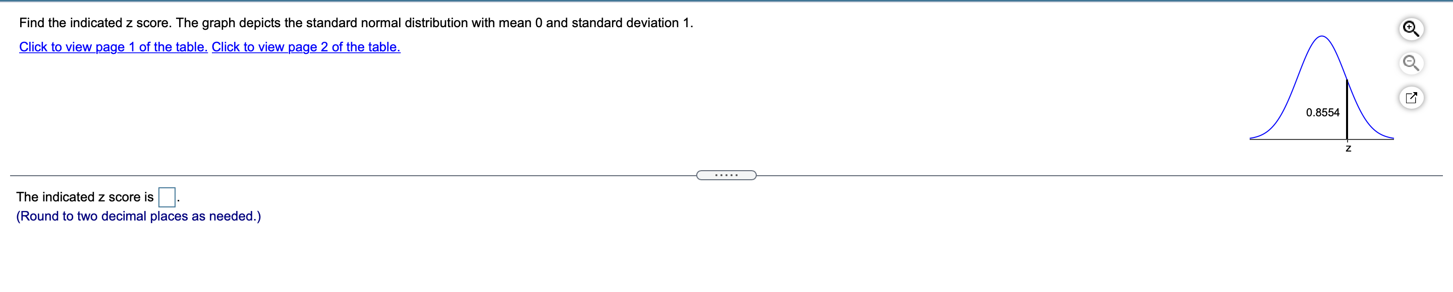 Solved Find the indicated z score. The graph depicts the | Chegg.com