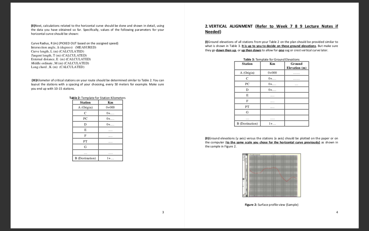 HIGHWAY DESIGN PROCESS FOR THIS PROJECT: Table 1: | Chegg.com