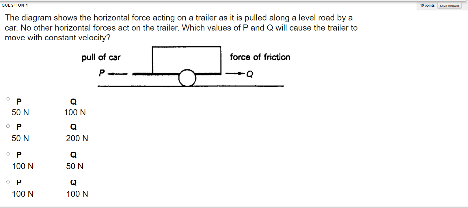 Solved The diagram shows the horizontal force acting on a | Chegg.com