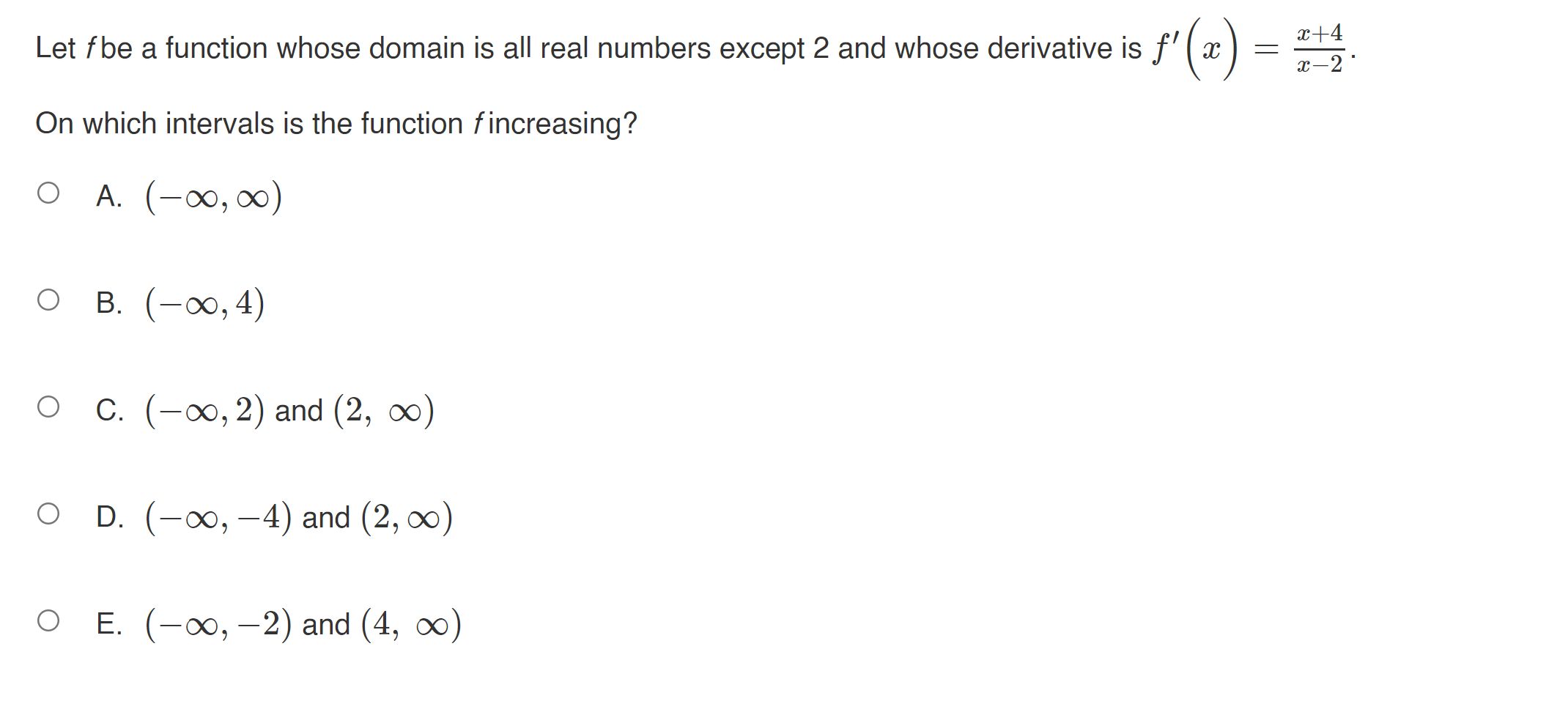 Solved Let f be a function whose domain is all real numbers | Chegg.com