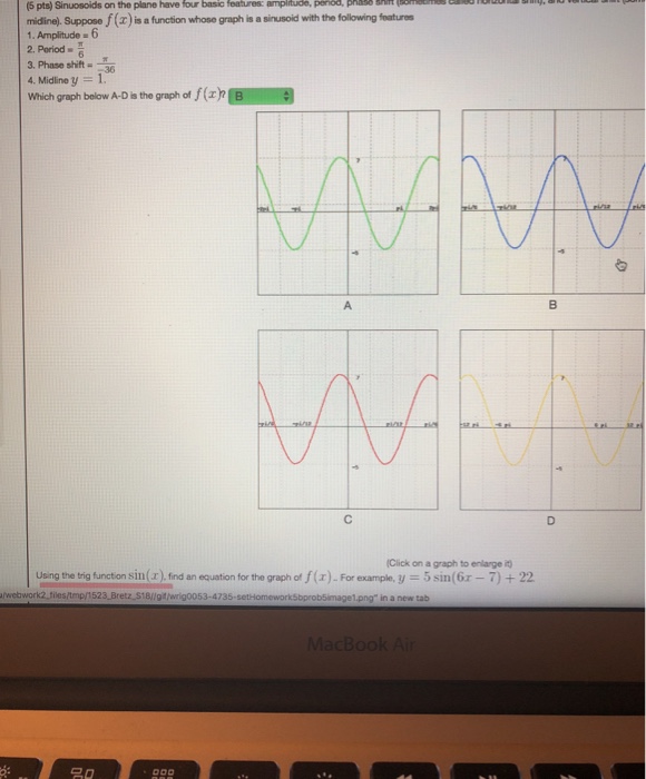 Solved amp=-3 period =pi/4 phase shift= pi/-36 | Chegg.com