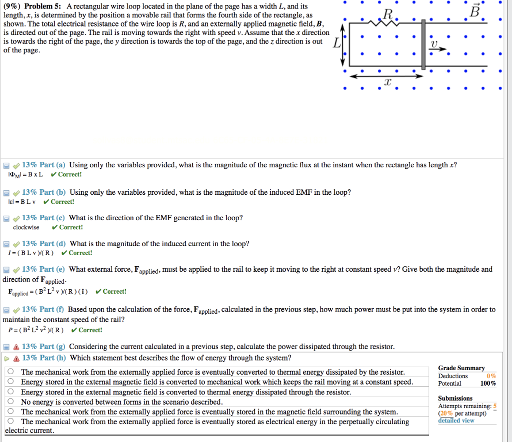 Solved R. B con (9%) Problem 5: A rectangular wire loop | Chegg.com