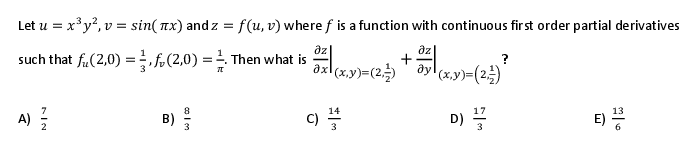 Solved Let u=x3y2,v=sin(πx) and z=f(u,v) where f is a | Chegg.com
