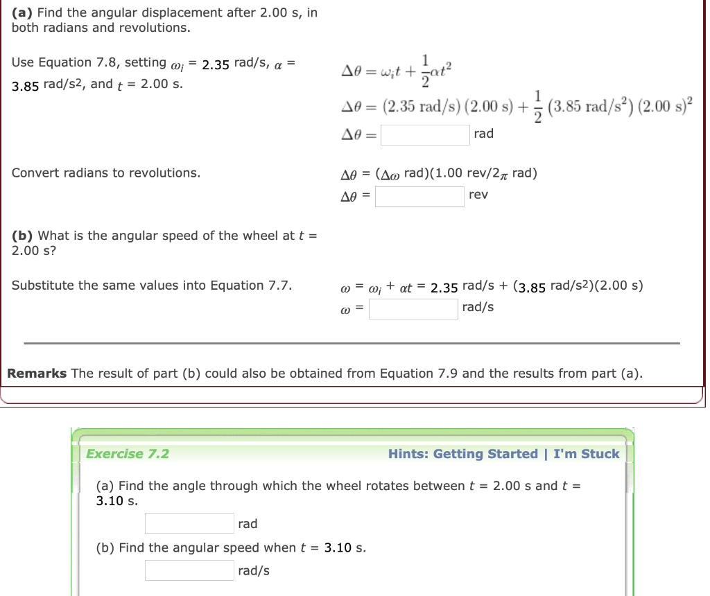 Solved (a) Find the angular displacement after 2.00 s, in | Chegg.com