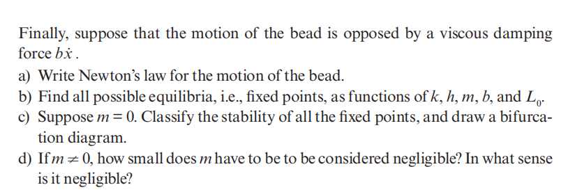 Solved 3.5.4 (Bead on a horizontal wire) A bead of mass m is | Chegg.com