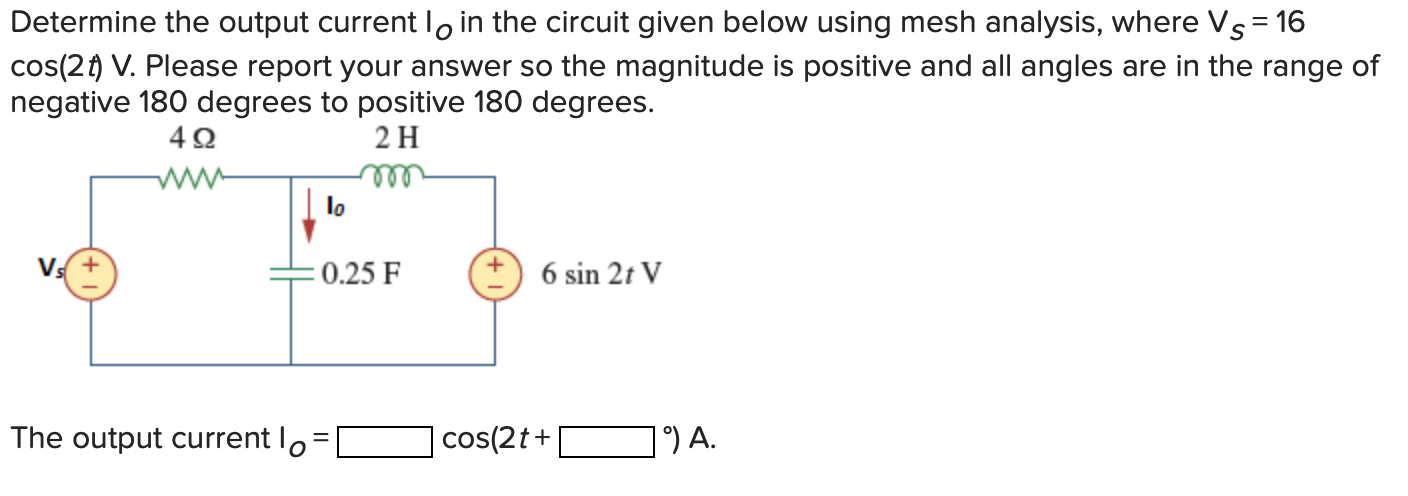 Solved Determine the output current IO in the circuit given | Chegg.com